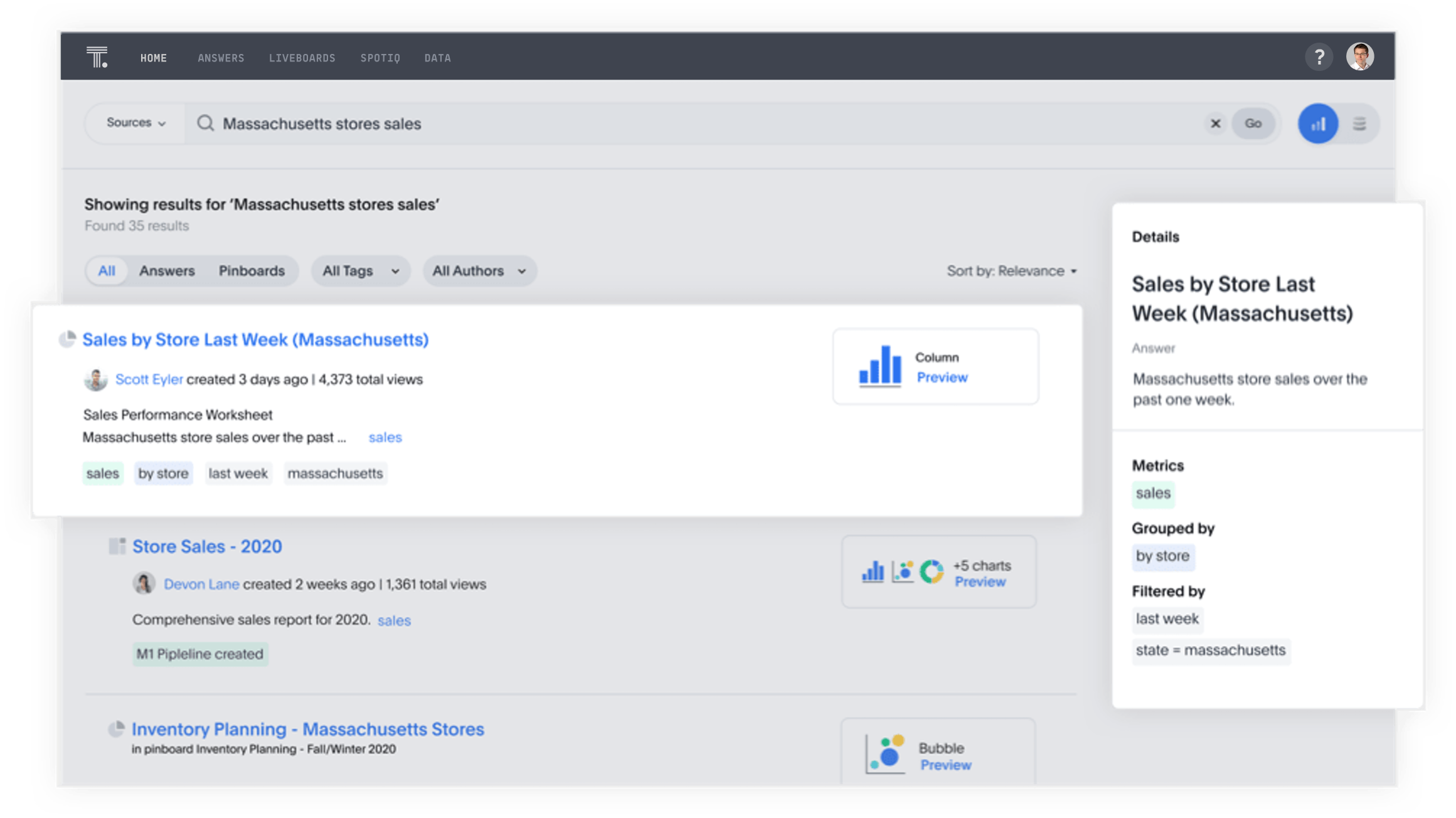 Search: Get self-service analytics with search for data | ThoughtSpot